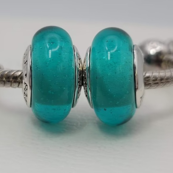 Pandora | Jewelry | Pandora Pair Of Disneys Jasmines Murano Glass Beads ...